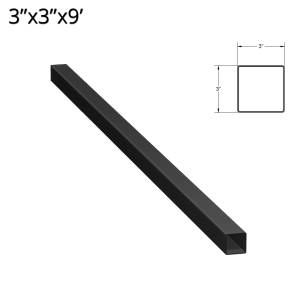Iron Fence Post – 3-inch x 3-inch x 9-foot